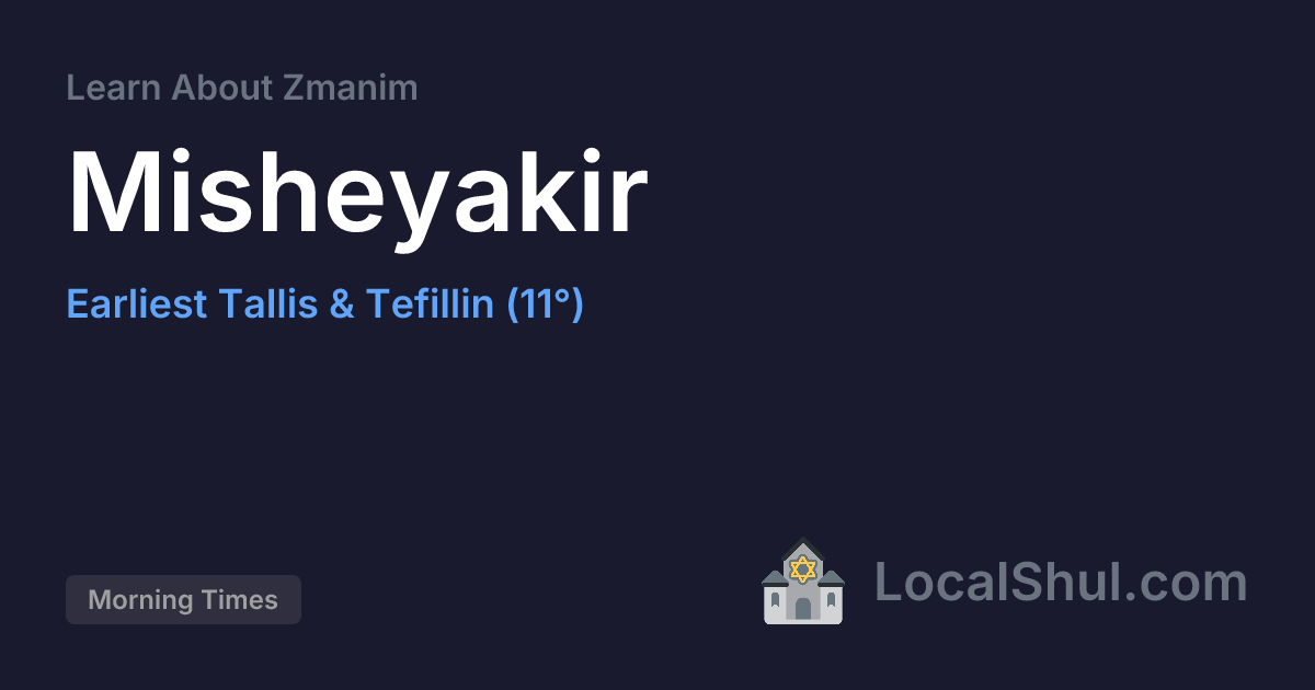Misheyakir - Learn About Zmanim | LocalShul